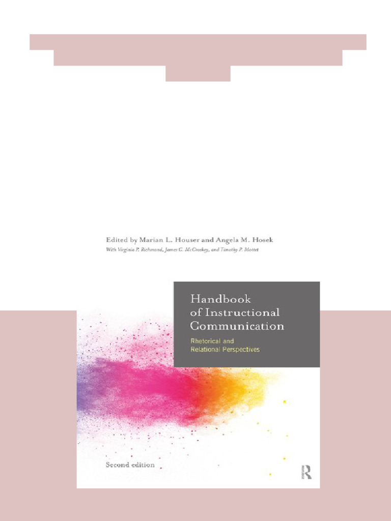 Handbook of Instructional Communication 2nd Edition Marian L. Houser ...