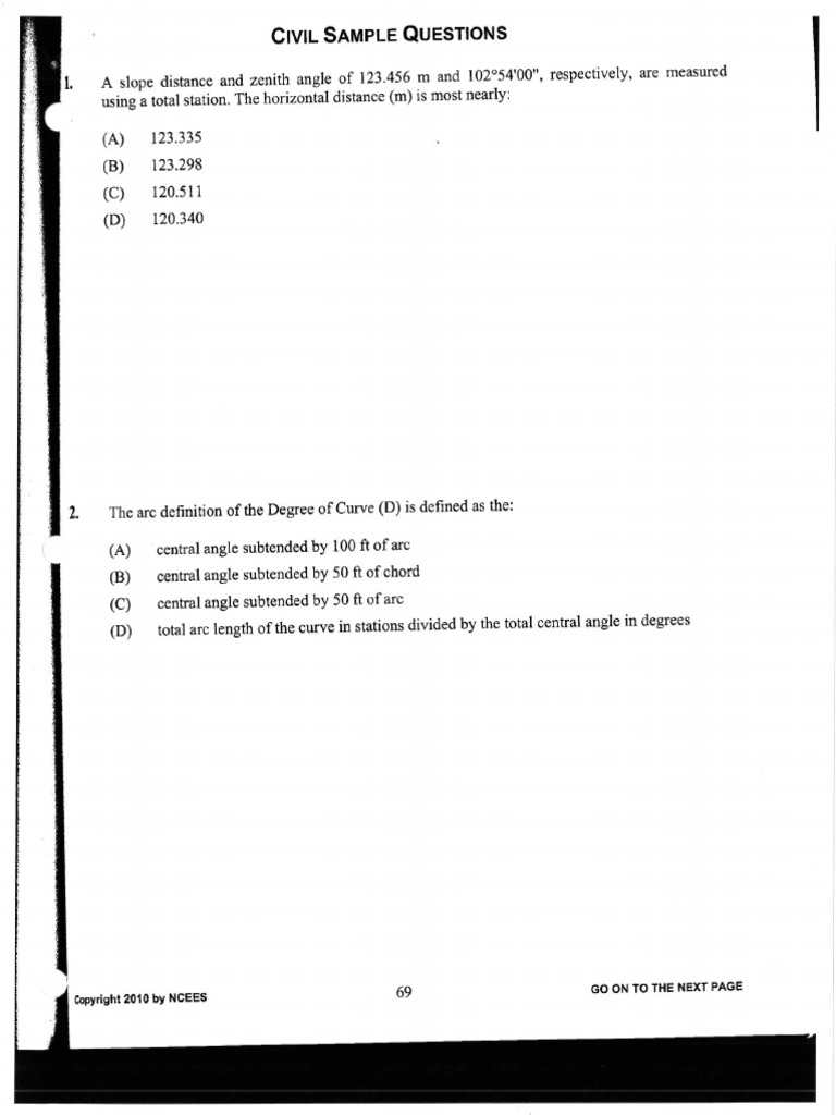 2 - FE Civil Practice Exam - 1 | PDF