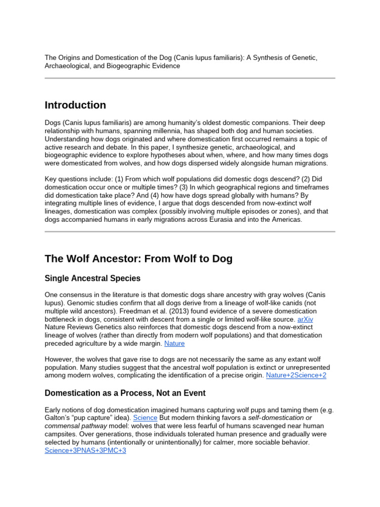 Dog Domestication: Origins and Evidence | PDF | Dogs | Canis