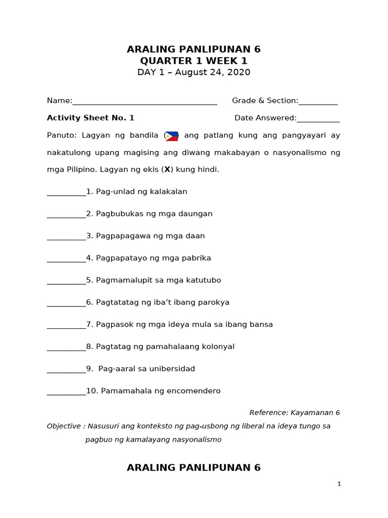 Aral Pan6 - Q1 - AS | PDF