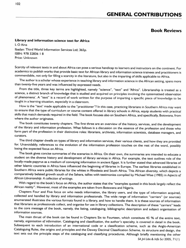 Library and Information Science Text For | PDF