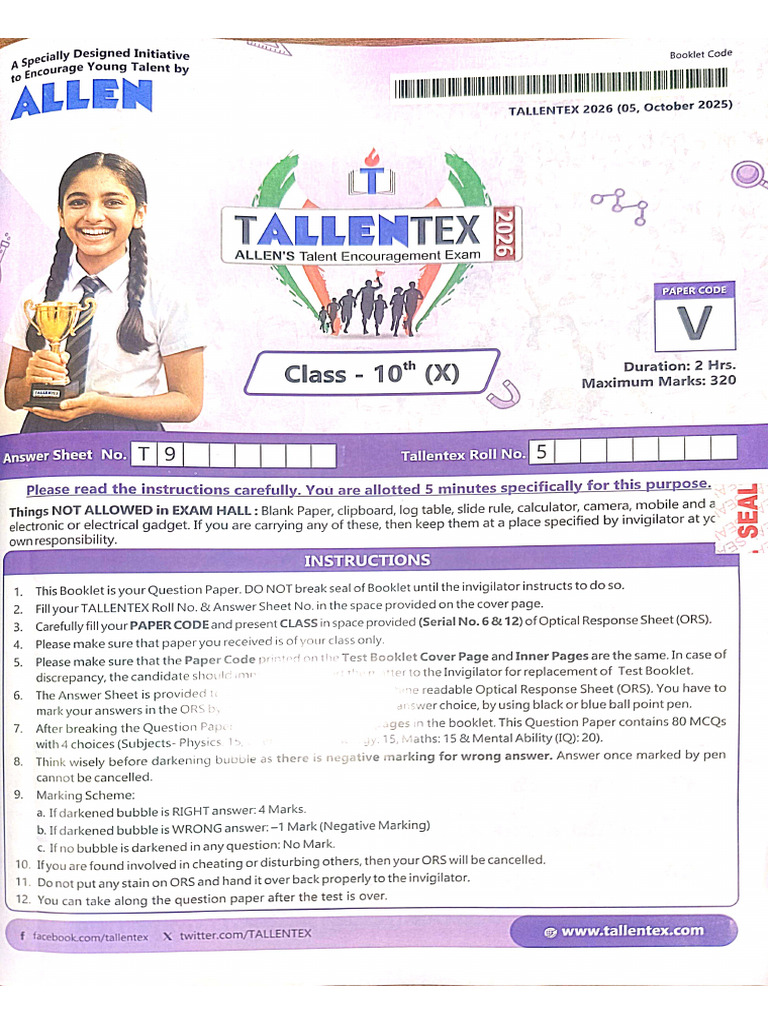 Tallentex Class 10 | PDF