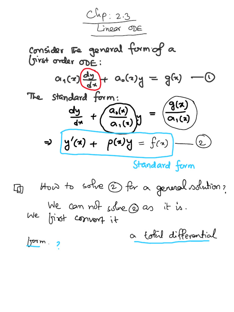 Linear ODE 3.1 Online Notes | PDF