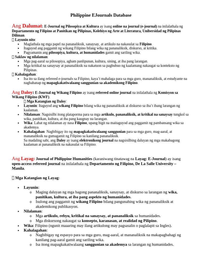 Philippine EJournals Database | PDF