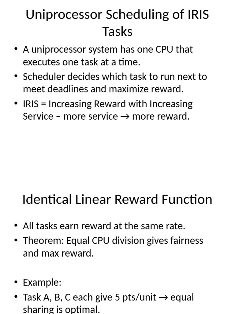 Uniprocessor IRIS Scheduling | PDF