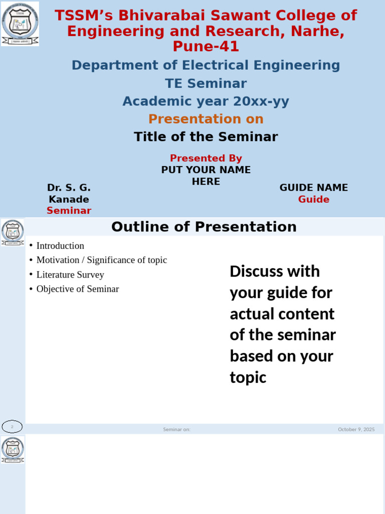 TE Seminar PPT Template | PDF