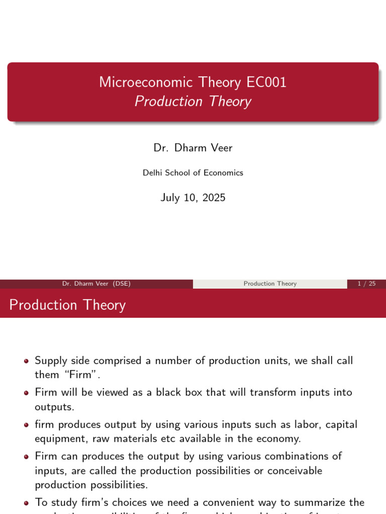 Micro Production TH | PDF | Production Function | Demand
