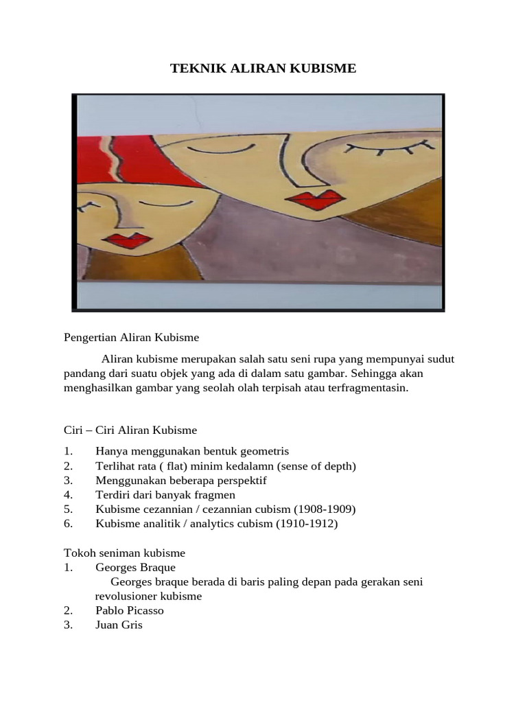 Teknik Aliran Kubisme | PDF