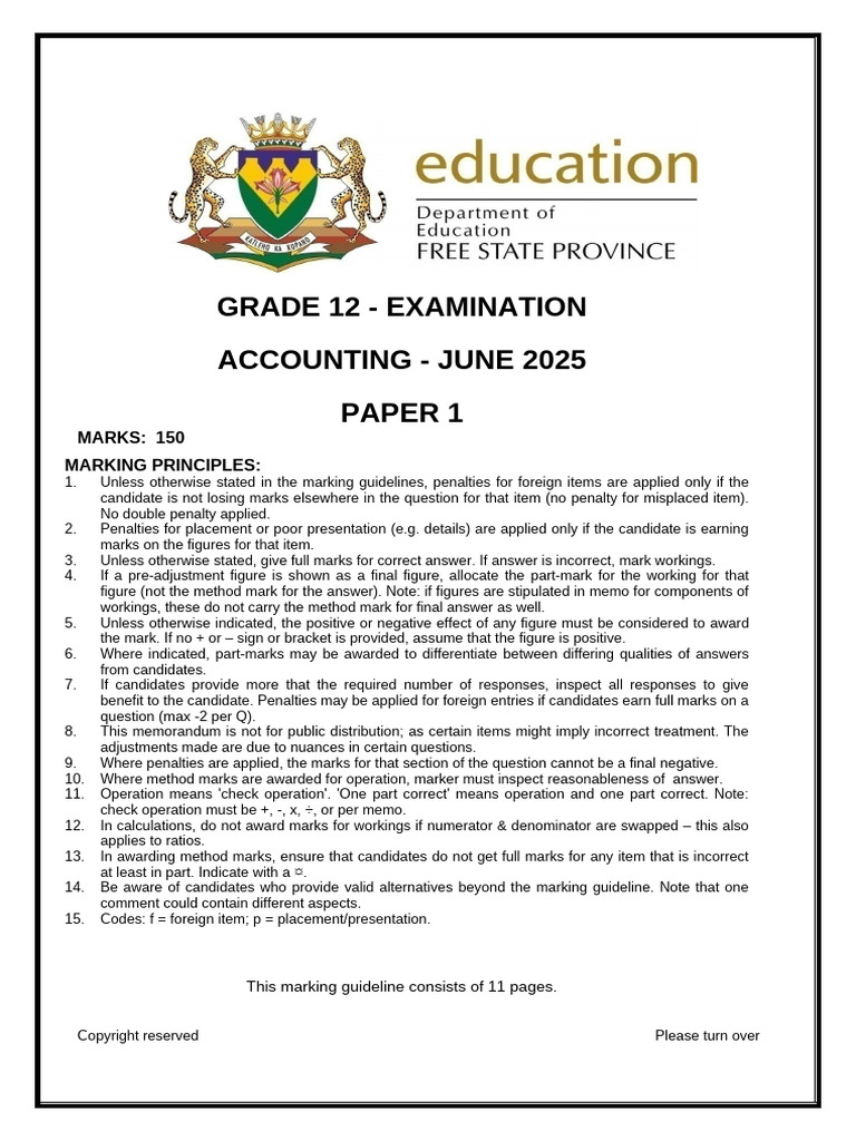 Grade 12 Accounting Exam Guidelines | PDF | Cost Of Living | Balance Sheet