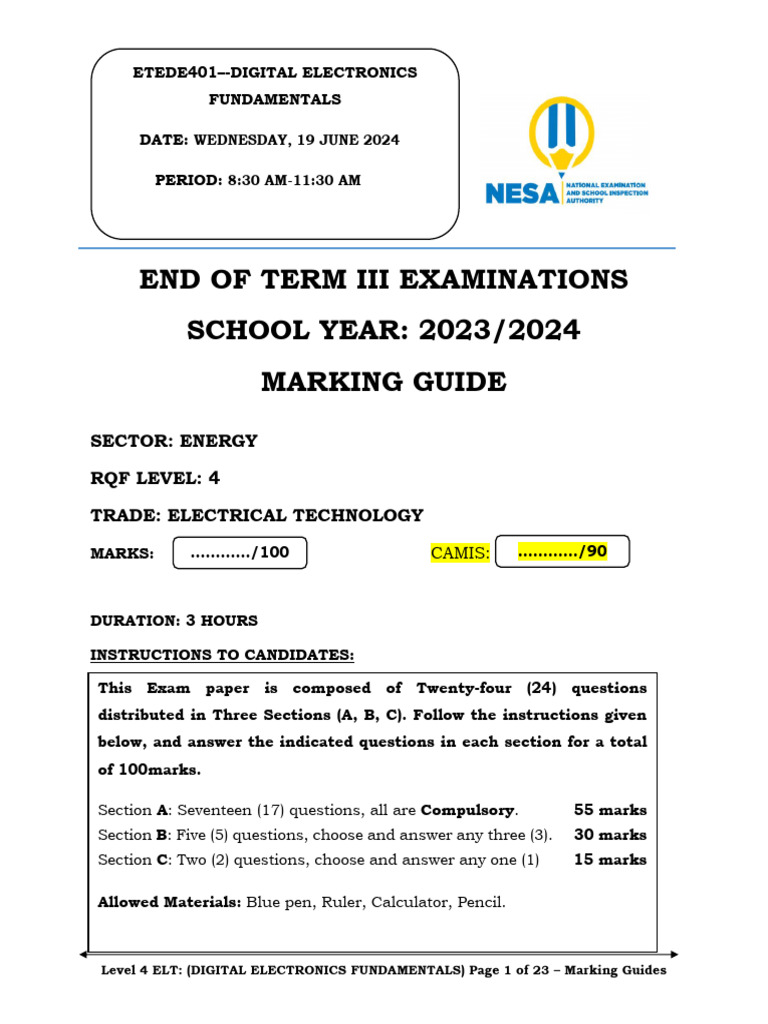 Level 4 Digital Electronics Exam Guide | PDF | Field Programmable Gate ...