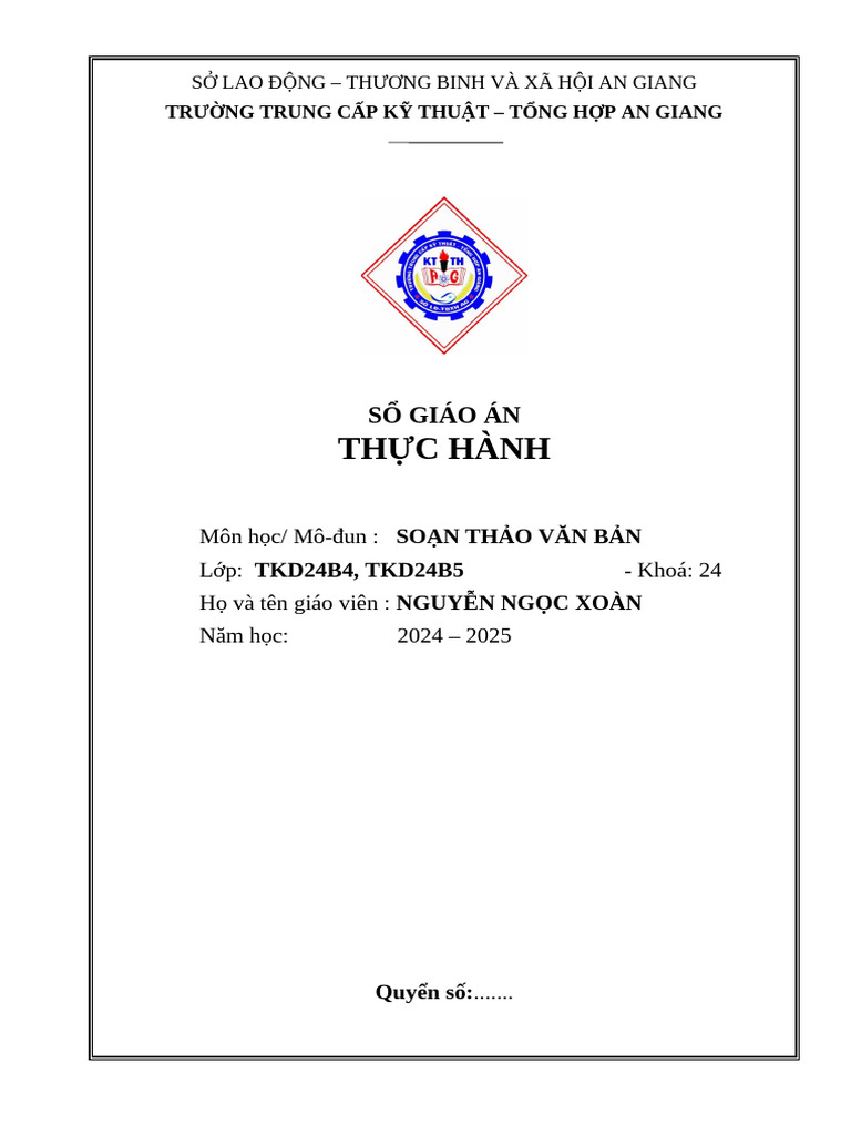 GA STVB TKD24B4,5 Nop 5.3.25 1 Thuc Hanh | PDF