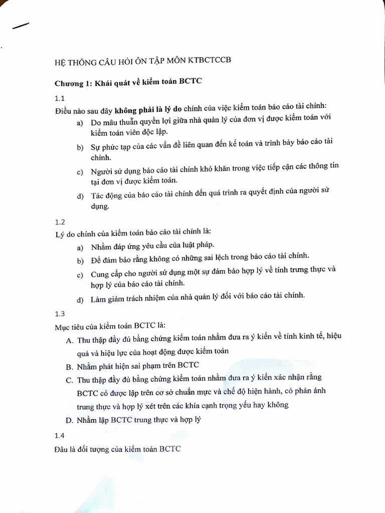 De Cương KT BCTC CB | PDF