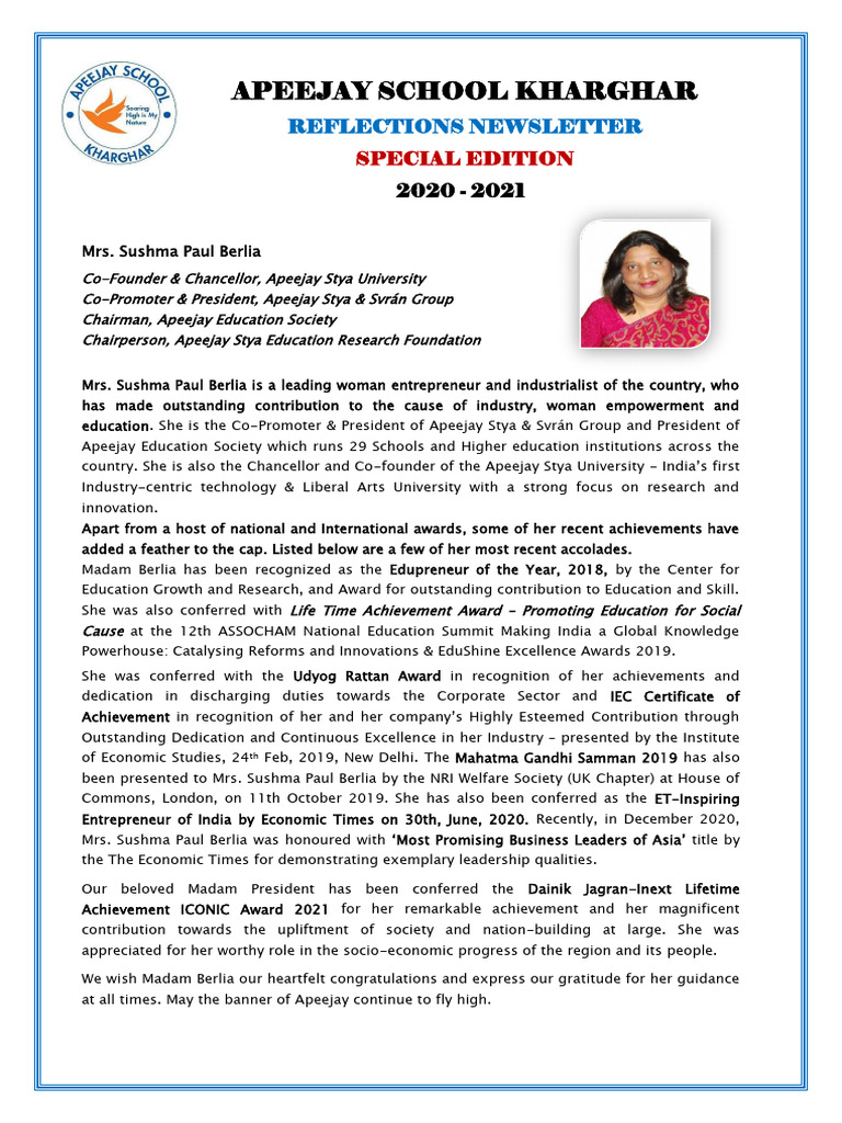E Newsletter Special Edition Reflections | PDF | Hope
