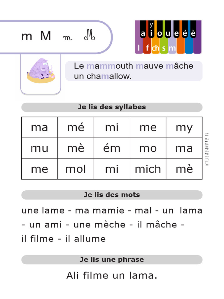 Lecture des syllabes et mots simples | PDF