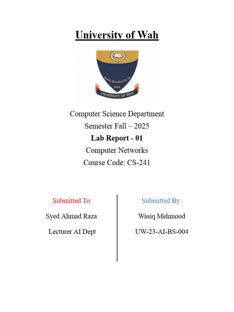 Lab Report First Page | PDF