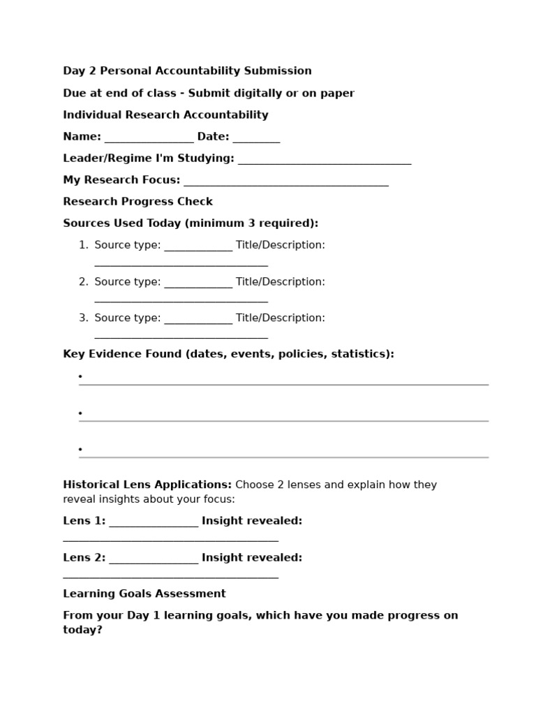 Day 2 Personal Accountability Submission | PDF