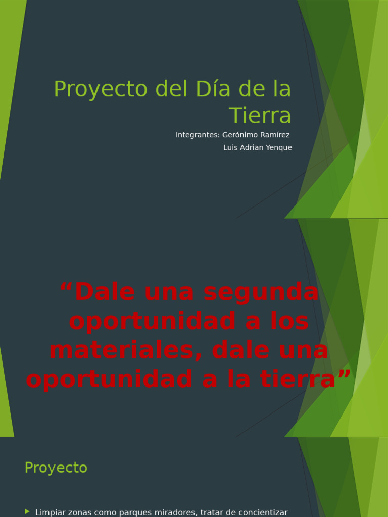 Proyecto Del Día de La Tierra | PDF