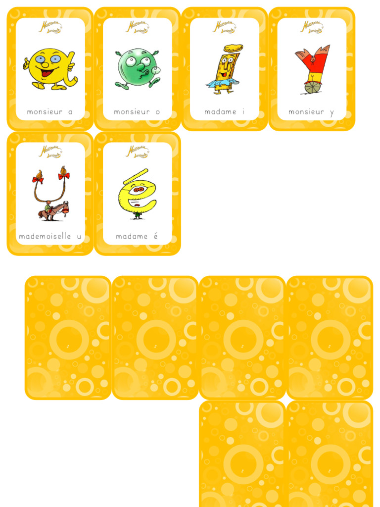 Cartes Personnages Alphas Voyelles | PDF