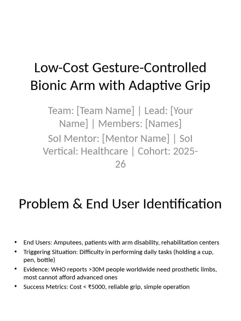 Affordable Gesture-Controlled Bionic Arm | PDF | Prosthesis | Amputation