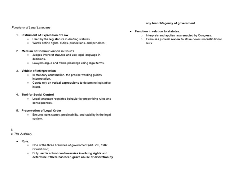 Functions of Legal Language Explained | PDF