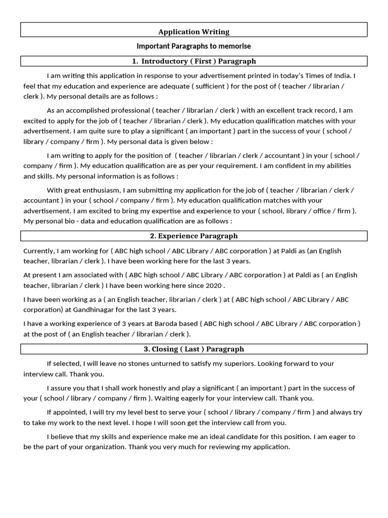 Std 12 Application Writing Guide | PDF | Gujarat | Librarian