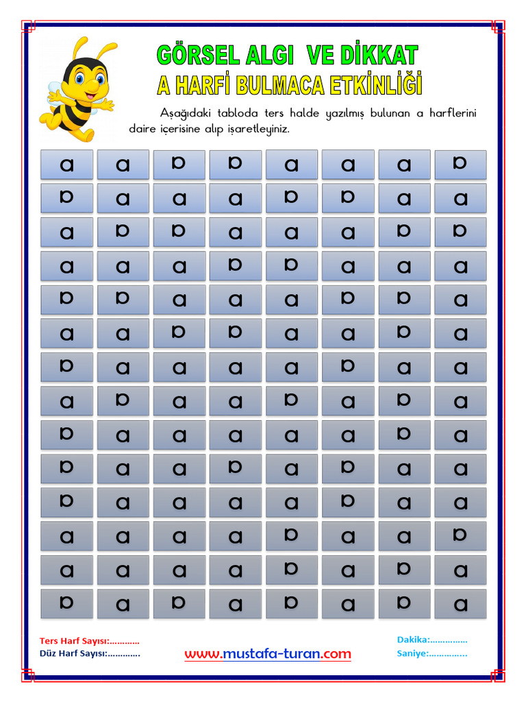 A Ters Harf Bulmaca Etkinliklerim 2 | PDF