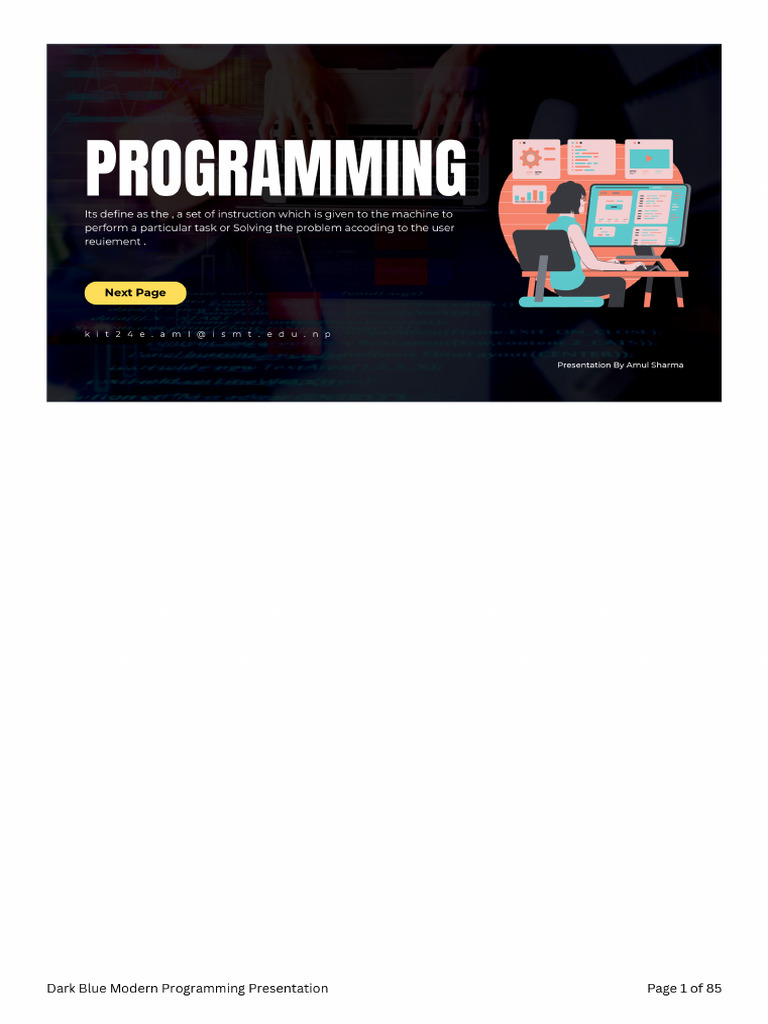 Dark Blue Modern Programming Presentation | PDF