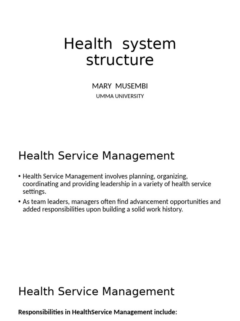 21-1-2020 Health System Management 2 | PDF | Health Administration ...