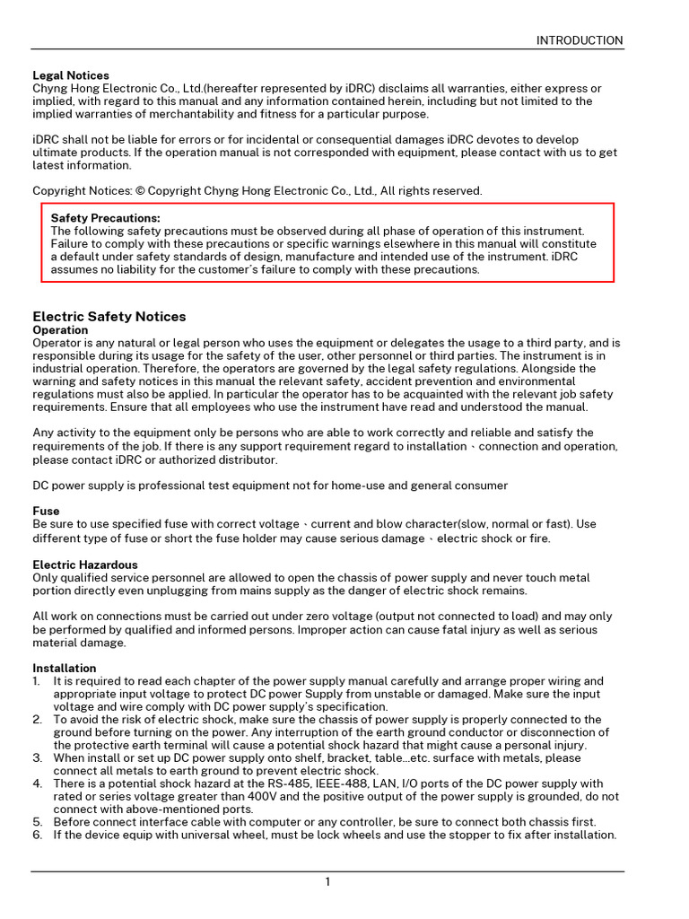 DC Power Supply Safety Manual | PDF | Power Supply | Fuse (Electrical)