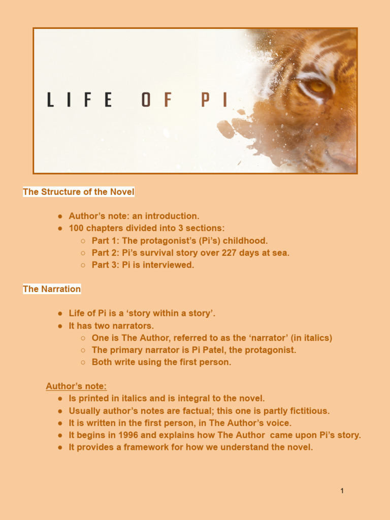 Life of Pi: Structure and Themes Overview | PDF | Faith | Reality
