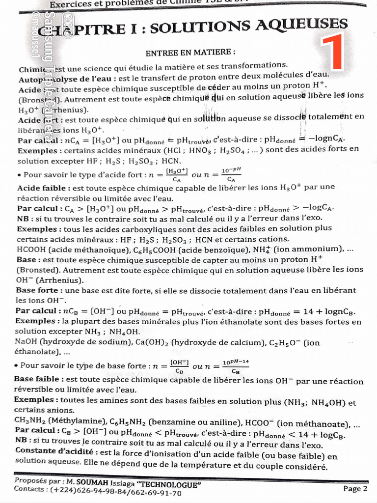 THEORIE DE CHIMIE À MAITRISER | PDF