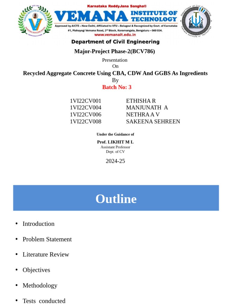 MAJOR PROJECT PPT PHASE Format | PDF | Concrete | Cement