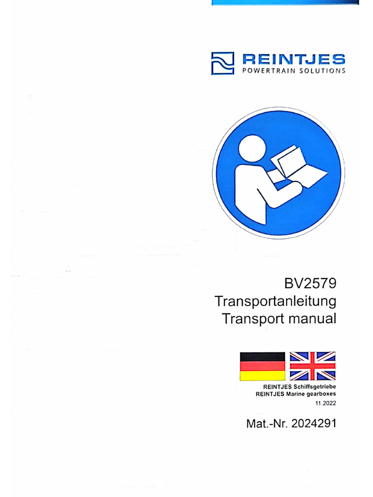 Gearbox REINTJES Transport Manual | PDF