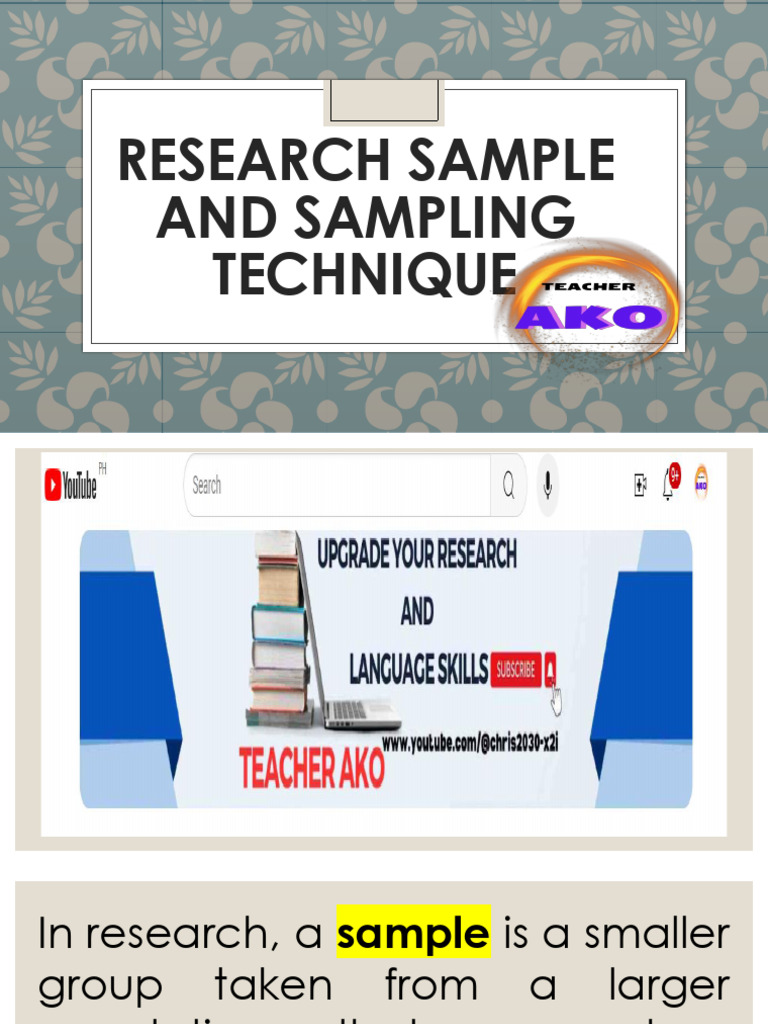 Sample and Sampling Technique | PDF | Sampling (Statistics) | Sample Size Determination