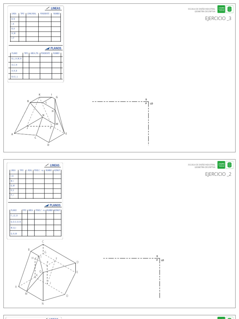 Ejercicios de Geometría Descriptiva | PDF | Geometría | Geometria clasica