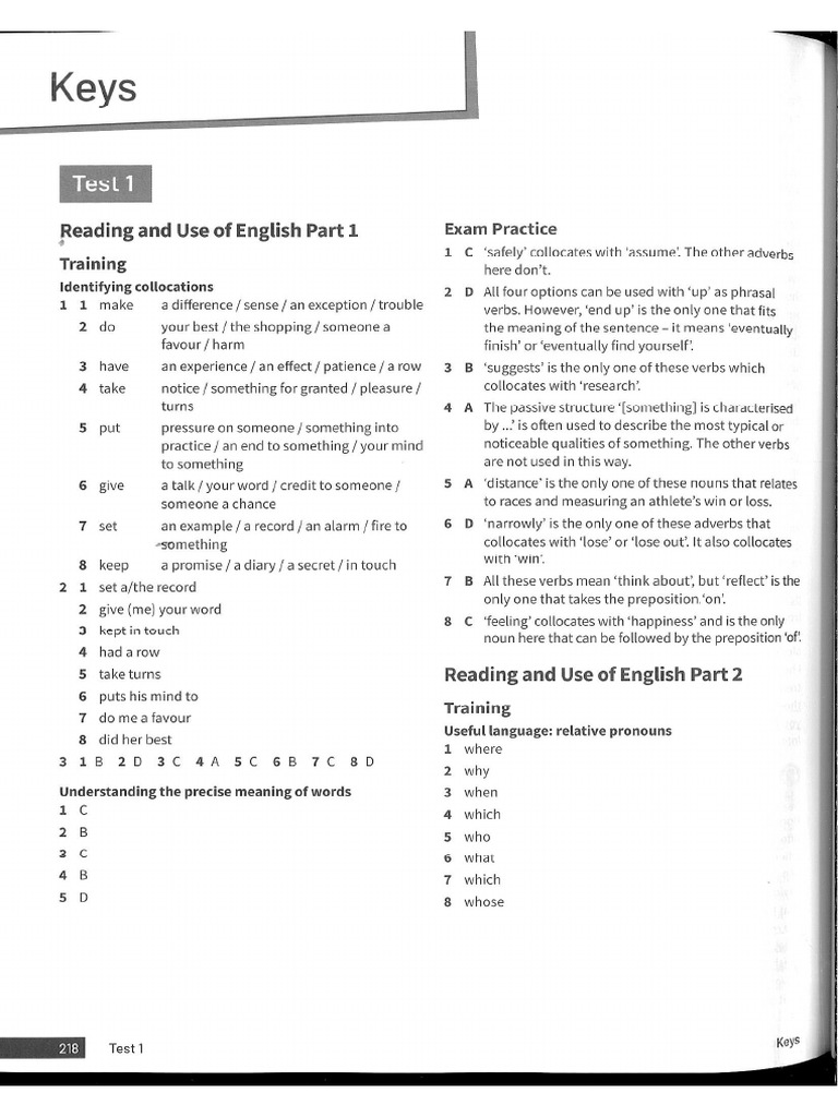 Advance Trainer 2_Answer Key | PDF