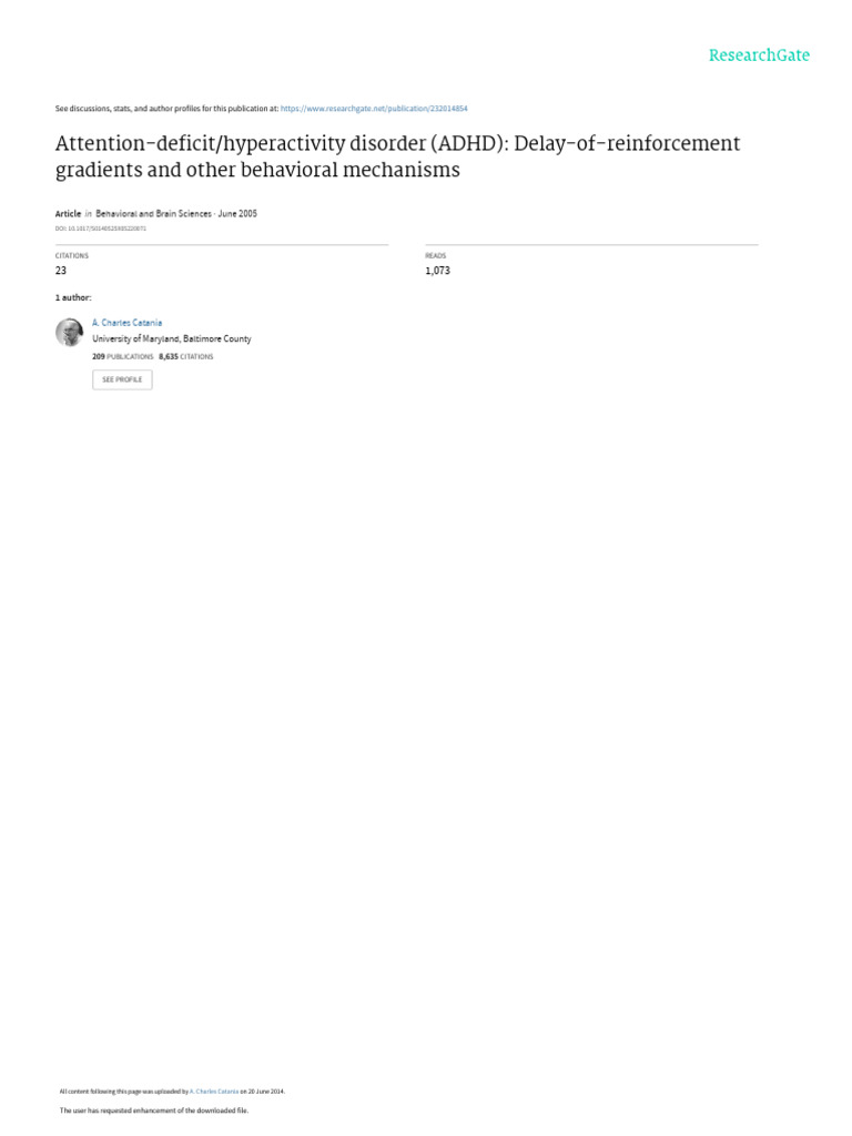 Catania - 2005 - Attention-Deficithyperactivity Disorder (ADHD) Delay ...