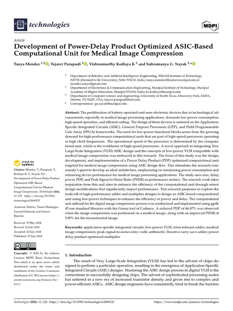 ASIC Design for Medical Image Compression | PDF | Data Compression ...