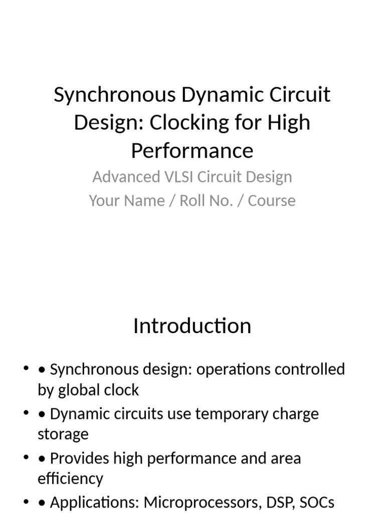 High-Performance Dynamic Circuit Design | PDF