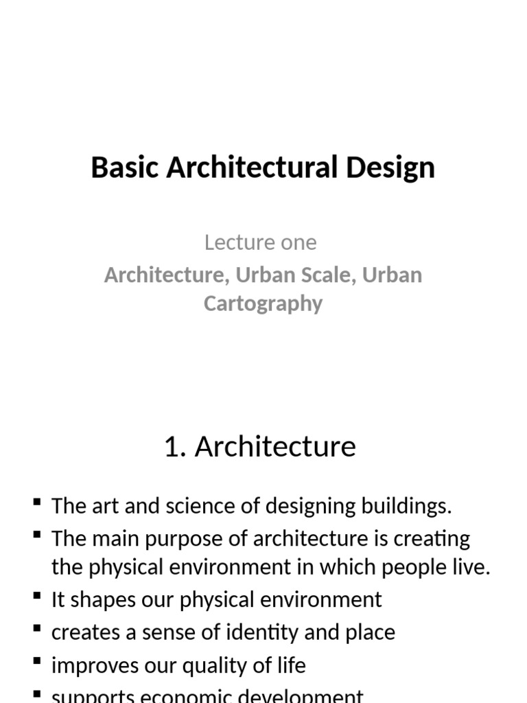 Basic Architectural Design Lecture One | PDF | Space