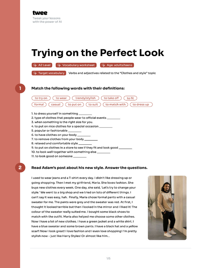 Fashion Vocabulary and Style Guide | PDF | Clothing | Dress