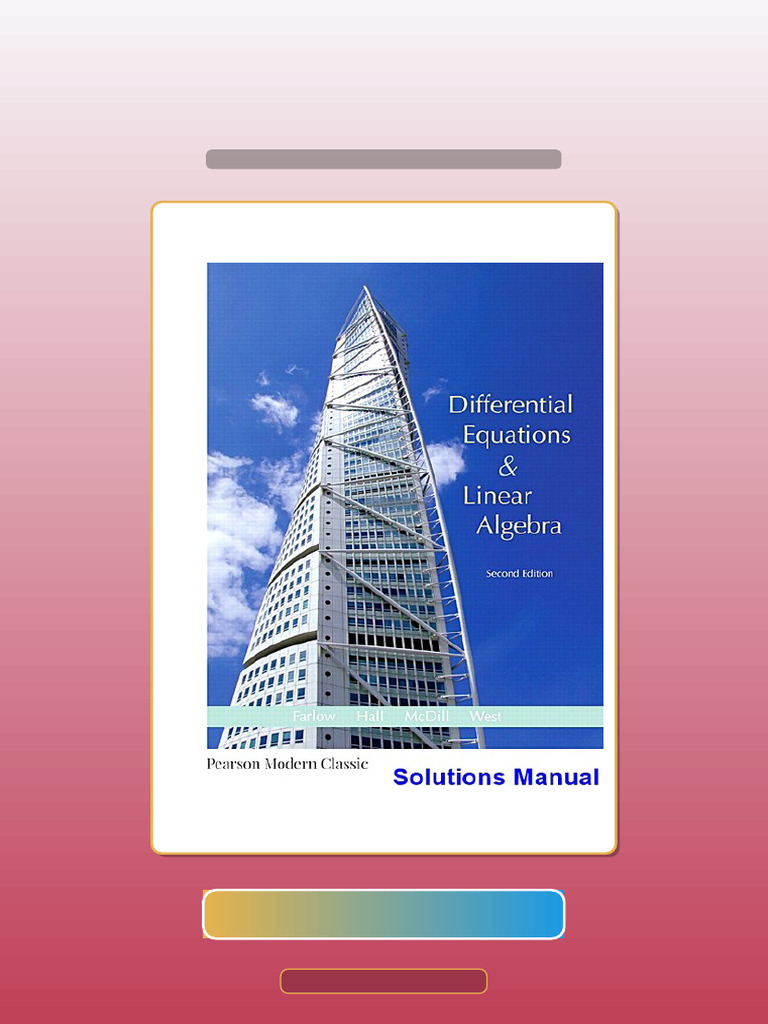 Complete Differential Equations and Linear Algebra 2nd Edition Farlow Verified | PDF ...