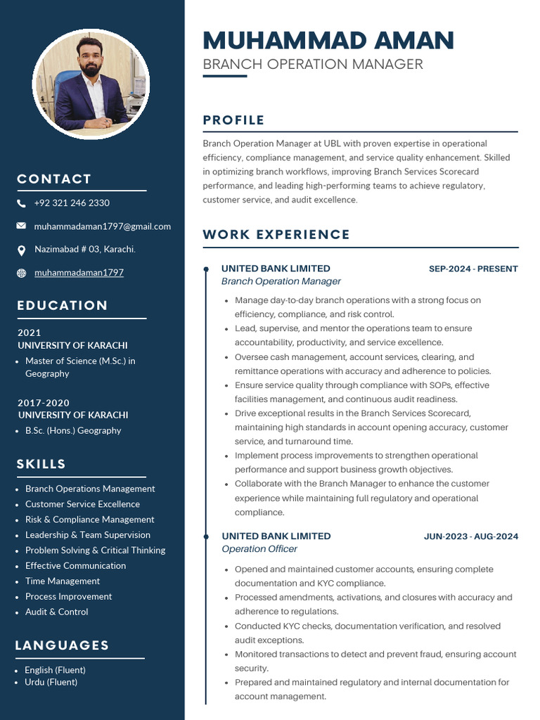 Branch Operations Manager Profile | PDF | Regulatory Compliance | Audit