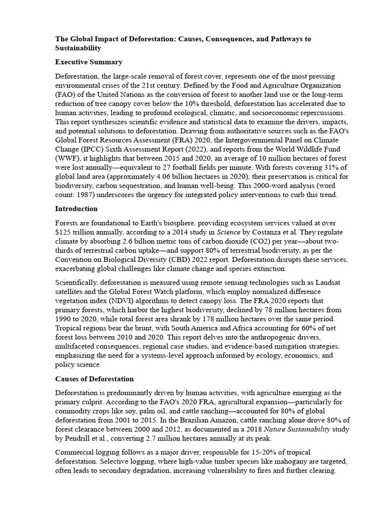 The Global Impact of Deforestation | PDF | Deforestation | Forests