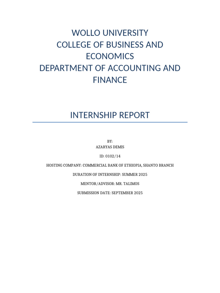 Final Internship Report | PDF | Banks | Business