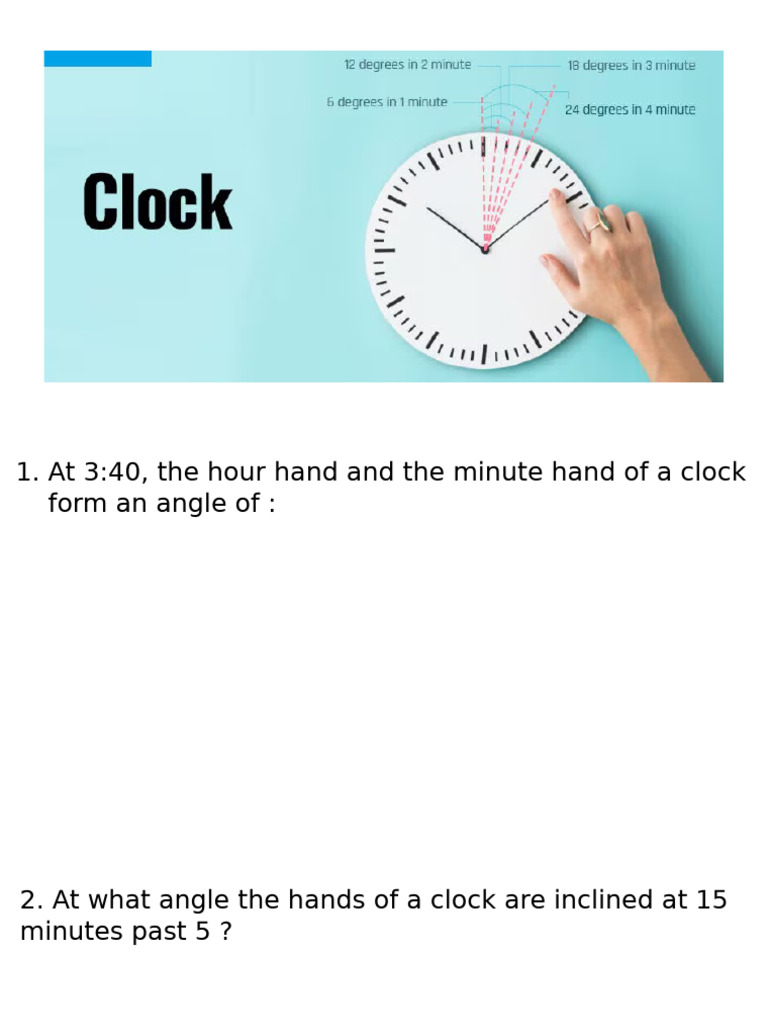Clock Hand Angle Calculations Guide | PDF