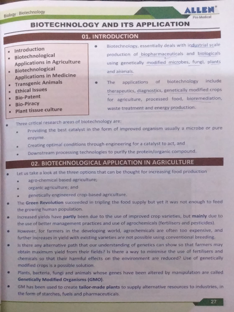 Biotechnology Applications in Agriculture | PDF | Genetically Modified ...