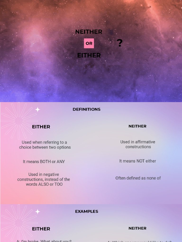 Neither or Either | PDF