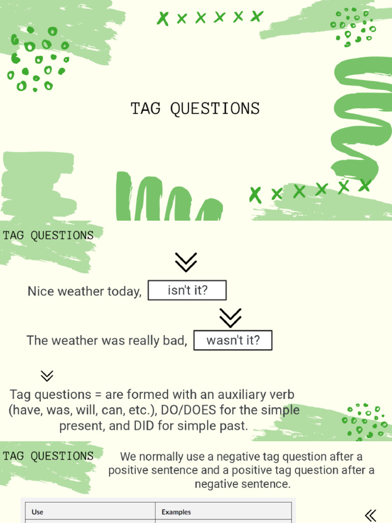 TAG Questions | PDF