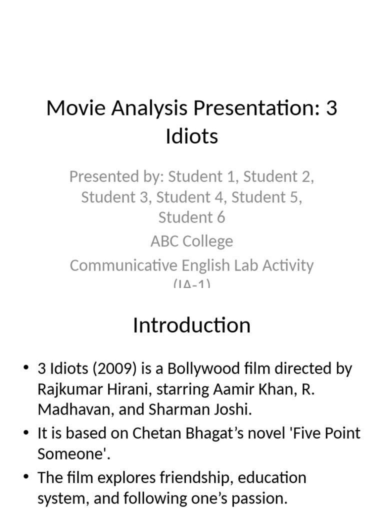 Analysis of 3 Idiots Themes | PDF